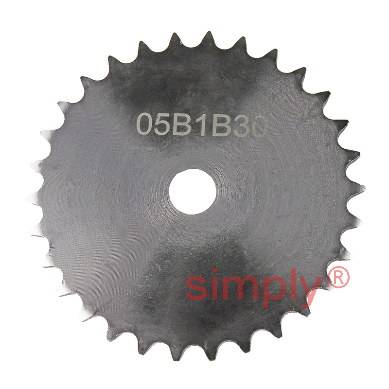 30 Tooth 05B Simplex Pilot Bore Sprocket for 8mm Pitch Chain Simply ...