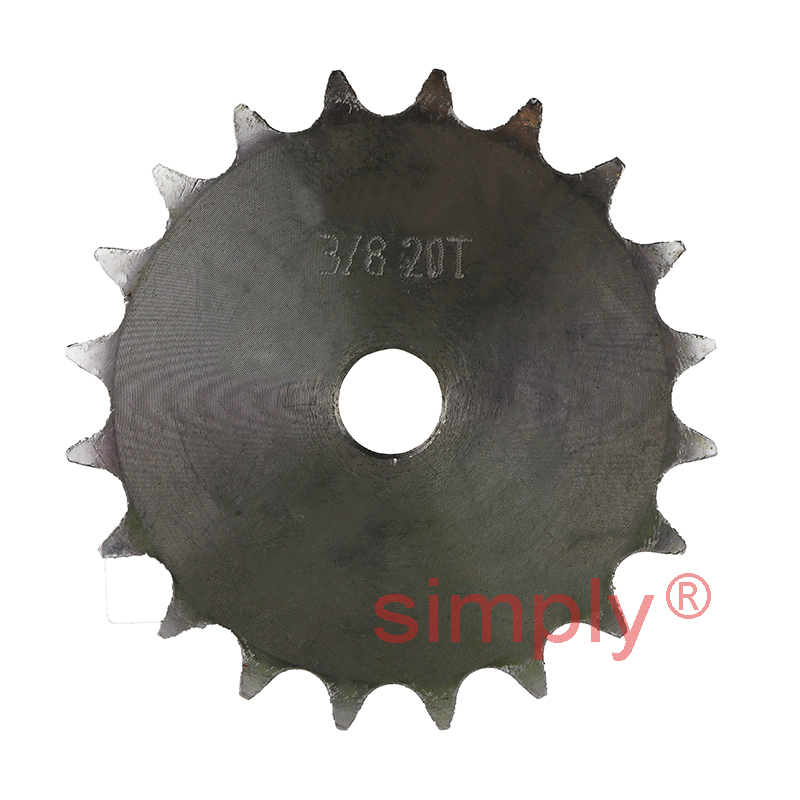 20 Tooth 06B Simplex Pilot Bore Sprocket for 3/8 inch Pitch Chain ...