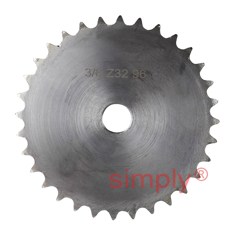32 Tooth 06B Simplex Pilot Bore Sprocket for 3/8 inch Pitch Chain ...