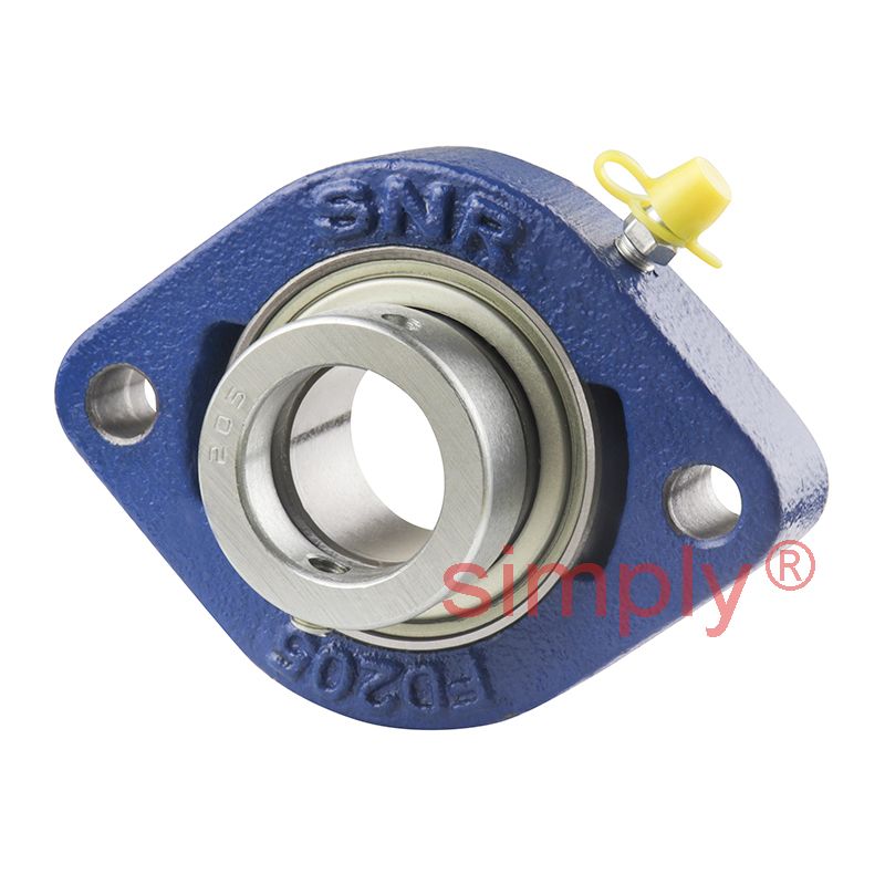 SNR ESFD205 Metric Two Bolt Cast Iron Oval Housing with 25mm Bore ...