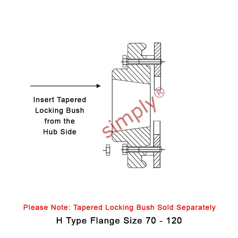 Major Branded F70H-MB Drive Coupling Outer Tapered Locking Bush Type ...