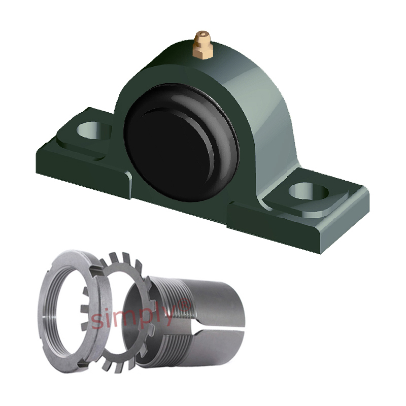 NTN SM-UKP207D1/H2307X Metric Cast Iron Two Bolt Pillow / Plummer Block Housing Simply Bearings Ltd