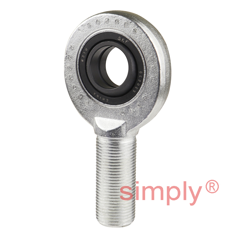 SKF SA20ES Right Hand Steel / Steel Plain Male Rod End M20x1.5 Thread ...