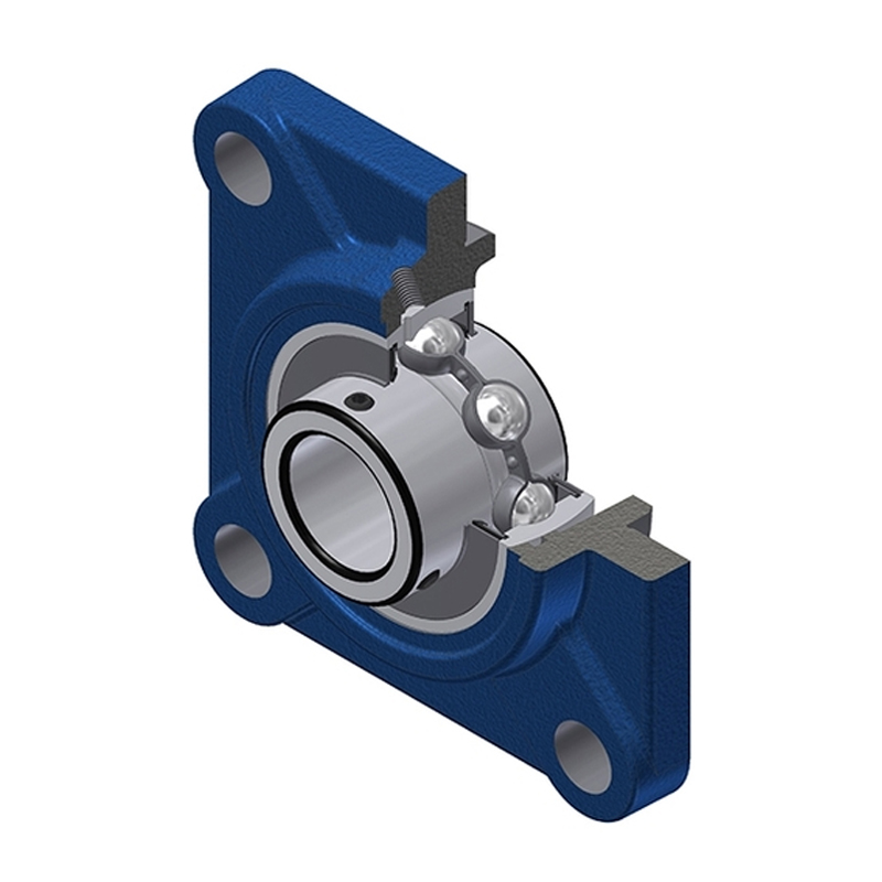 SNR UCFS321 Metric Four Bolt Square Cast Iron Flange Housing with 105mm Bore Ins Simply Bearings Ltd