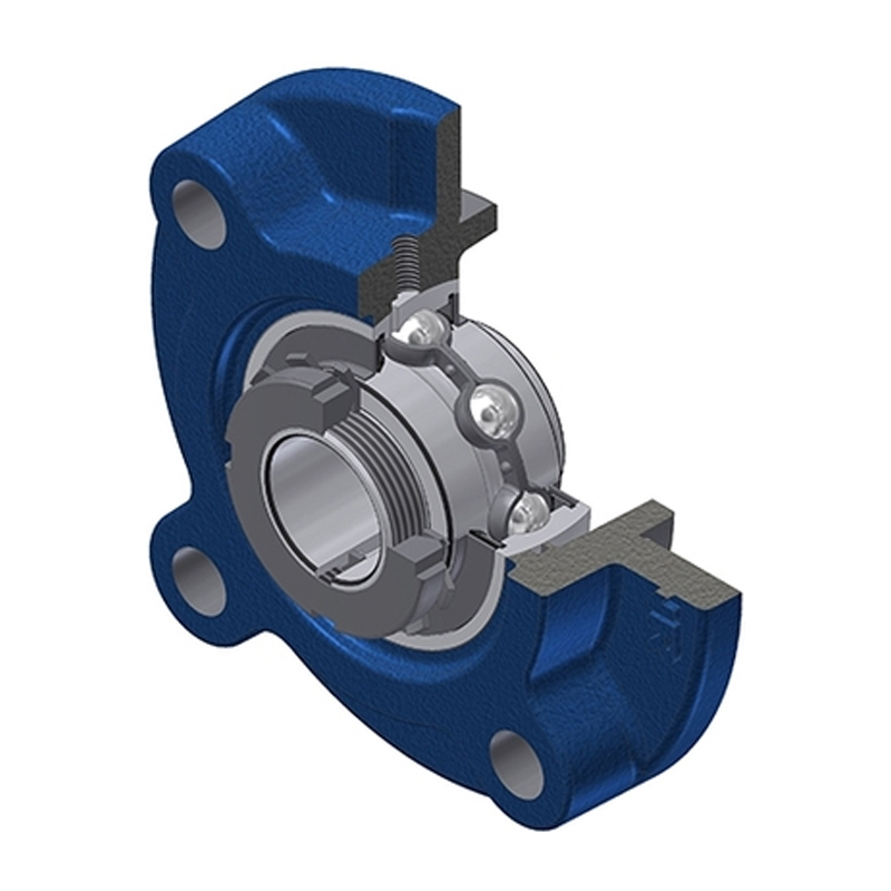 SNR UKFC205H Metric Four Bolt Cast Iron Round Flanged Housing Insert and Adaptor Simply Bearings Ltd
