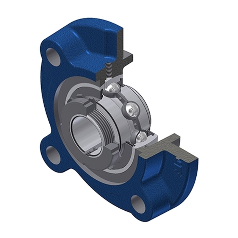 SNR UKFC205HN Metric Four Bolt Cast Iron Round Flanged Housing Insert and Adapto Simply Bearings Ltd