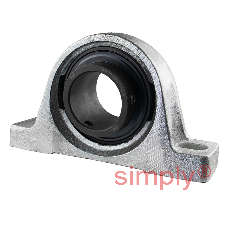 SKF SY55TFVA228 Y Type Two Bolt Pillow Block Housing with Graphite Cage ...