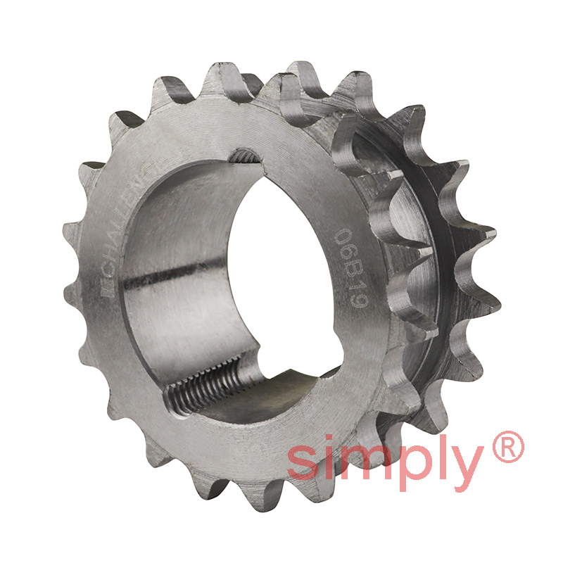 19 Tooth 06B Tapered Bore Double Simplex Sprocket for 3/8 inch Pitch ...