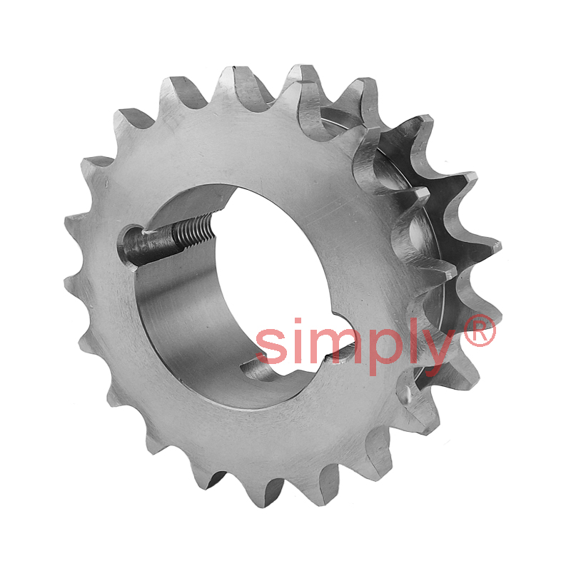 19 Tooth 16B Tapered Bore Double Simplex Sprocket 1 inch Pitch Chain ...