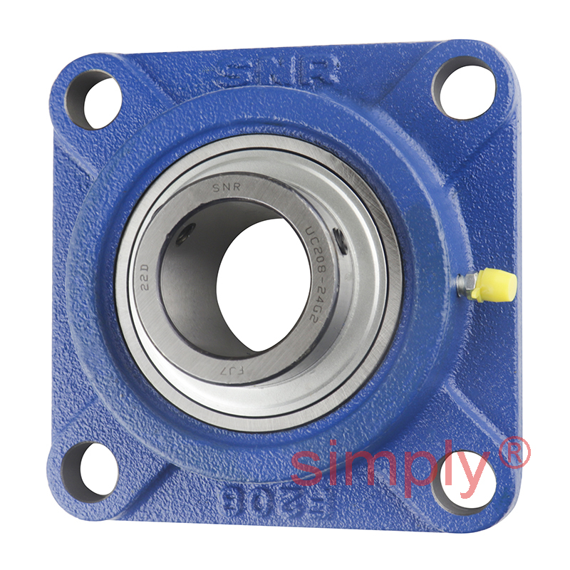 SNR UCF208-24 Imperial Four Bolt Square Cast Iron Flange Housing with 1-1/2 inch Simply Bearings Ltd