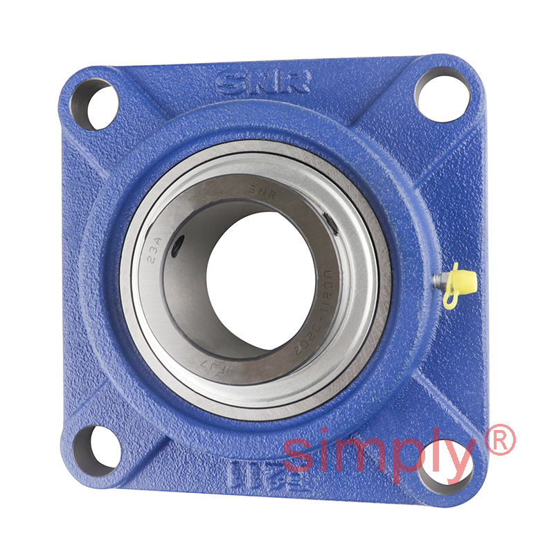 SNR UCF211-32 Imperial Four Bolt Square Cast Iron Flange Housing with 2 inch Bor Simply Bearings Ltd