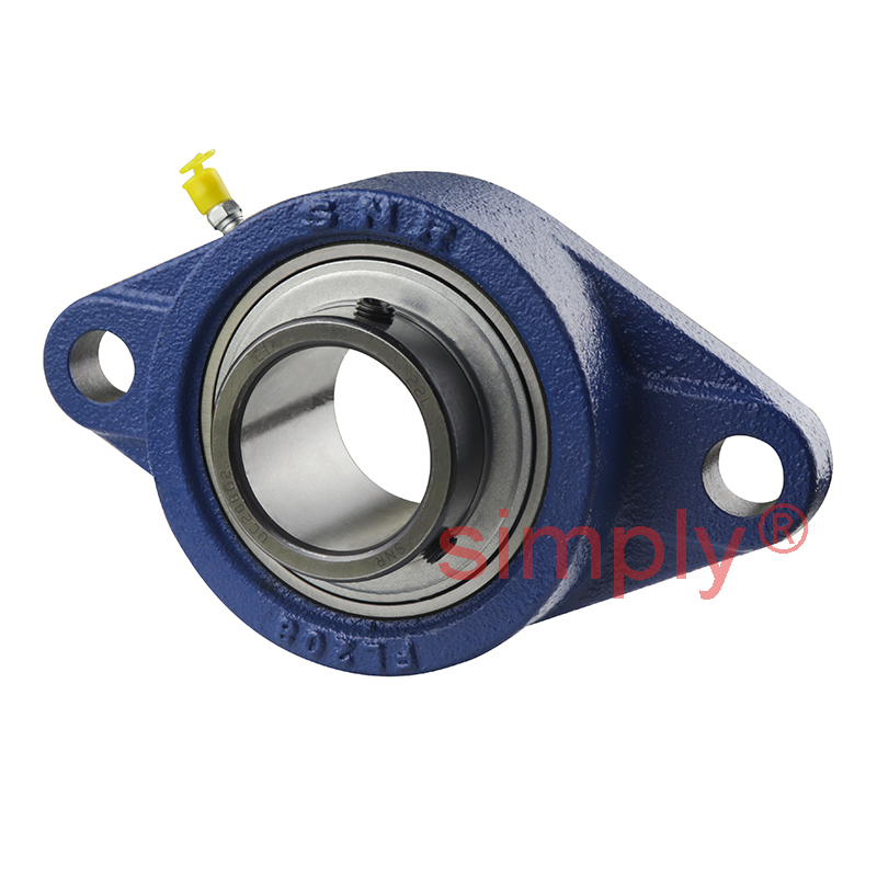 SNR UCFL208 Metric Two Bolt Oval Cast Iron Flange Housing with 40mm Bore Insert Simply Bearings Ltd