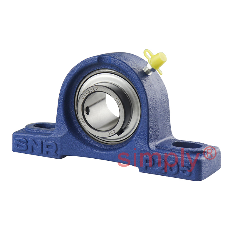 SNR UCP205 Metric Cast Iron Two Bolt Pillow / Plummer Block Housing with 25mm Bo Simply Bearings Ltd
