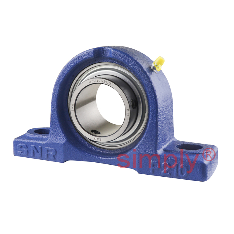 SNR UCP210L3 Metric Cast Iron Two Bolt Pillow / Plummer Block Housing with 50mm Simply Bearings Ltd