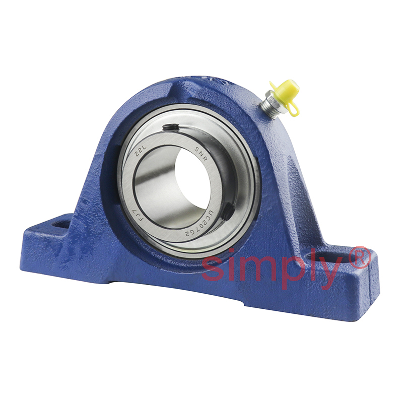 SNR UCPE207 Metric Cast Iron Two Bolt Pillow / Plummer Block Housing with 35mm B Simply Bearings Ltd