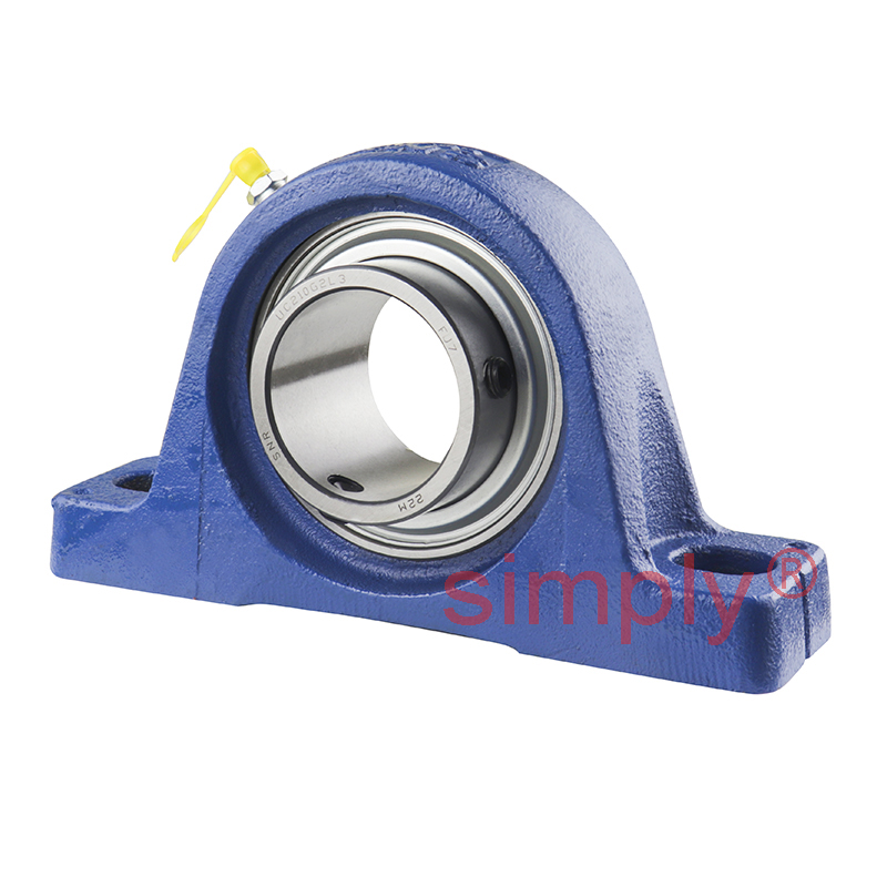 SNR UCPE210L3 Metric Cast Iron Two Bolt Pillow / Plummer Block Housing with 50mm Simply Bearings Ltd