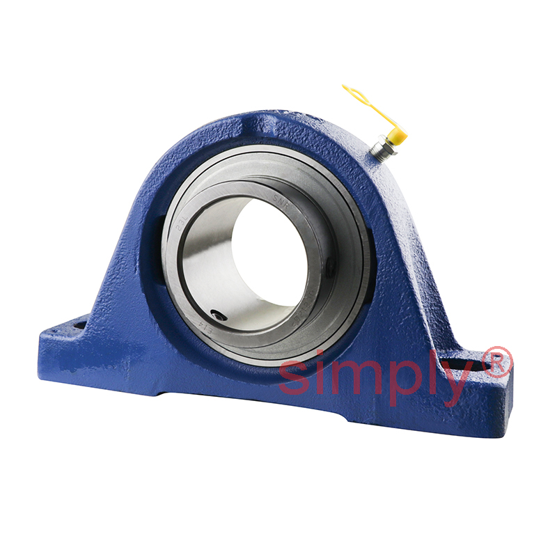 SNR UCPE212 Metric Cast Iron Two Bolt Pillow / Plummer Block Housing with 60mm B Simply Bearings Ltd