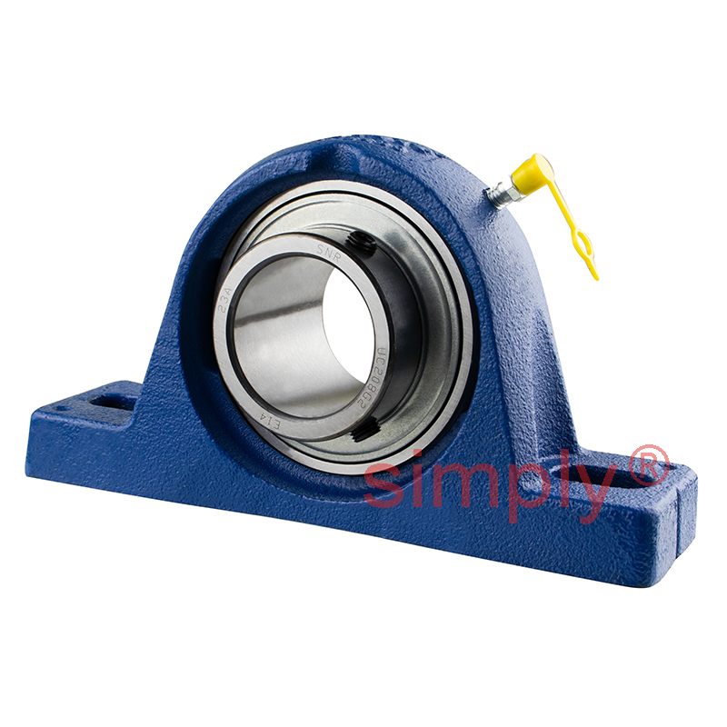 SNR UCPLE208 Metric Cast Iron Two Bolt Pillow / Plummer Block Housing with 40mm Simply Bearings Ltd