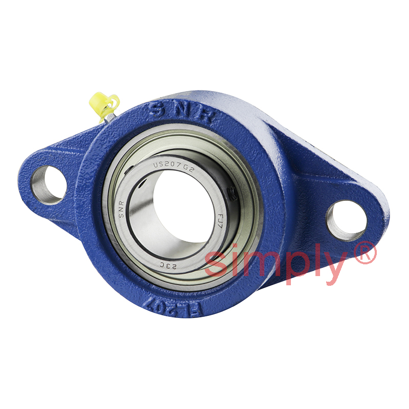 SNR USFL207 Metric Two Bolt Oval Cast Iron Flange Housing with 35mm ...