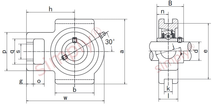 UCTX10-32 Imperial Cast Iron Take Up Unit Housing with 2 inch Bore Insert Simply Bearings Ltd
